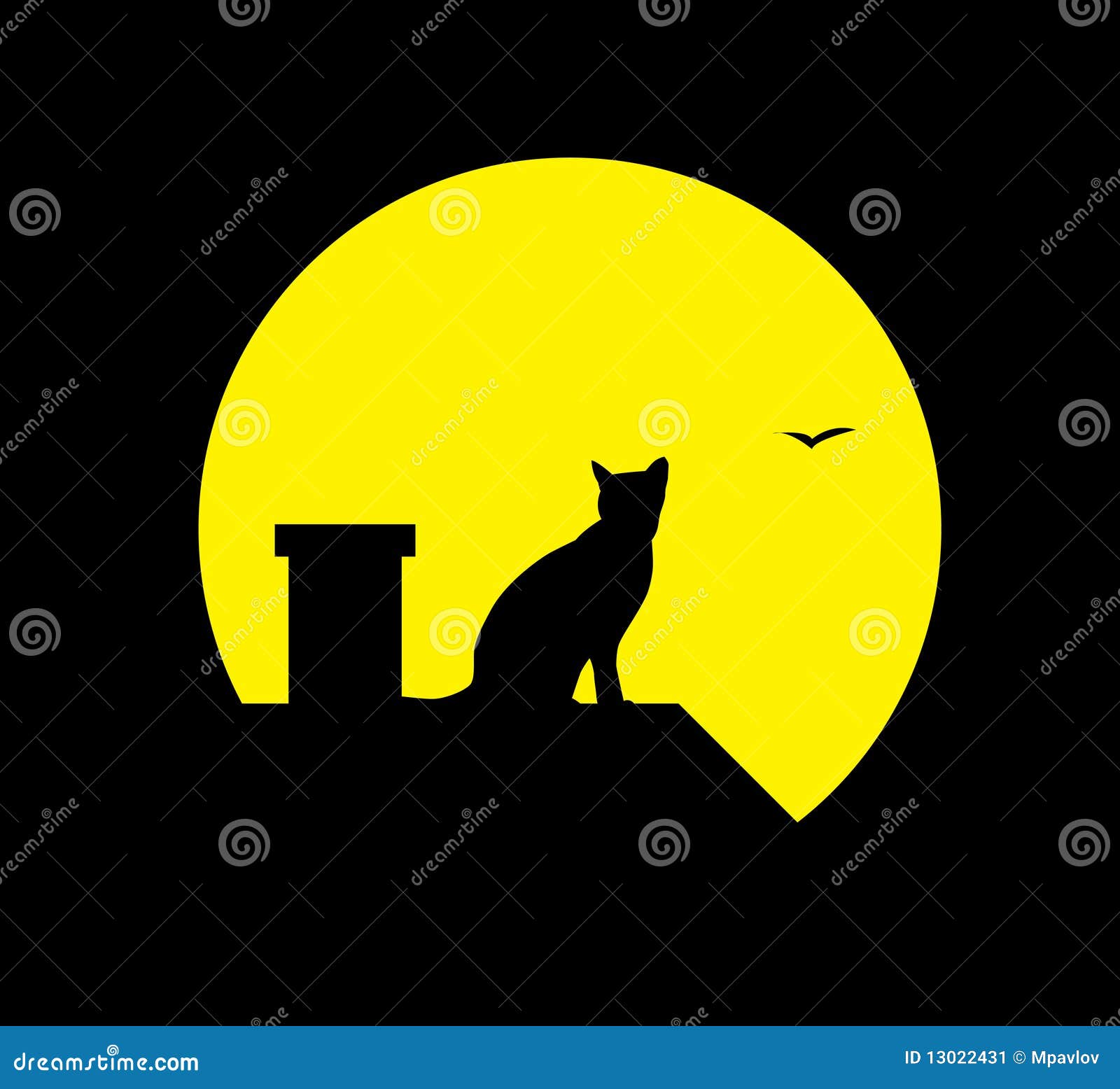 Gato na lua ilustração do vetor. Ilustração de adversidade - 13022431