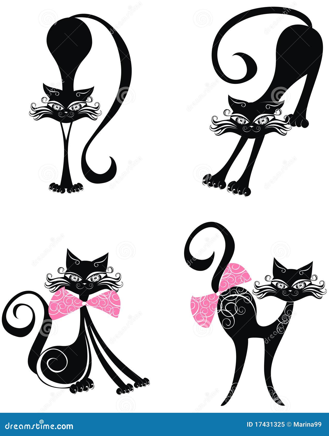 Gato Negro. Ejemplo Del Vector Ilustración del Vector - Ilustración de ...