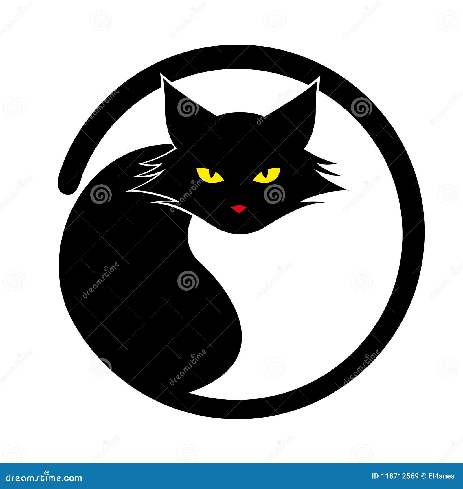 Gato negro Ilustración ilustración del vector. Ilustración de creativo ...