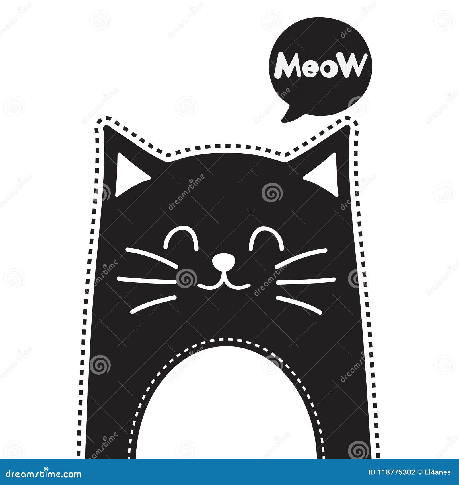 Gato Negro Ilustración Del Vector Ilustración del Vector - Ilustración ...