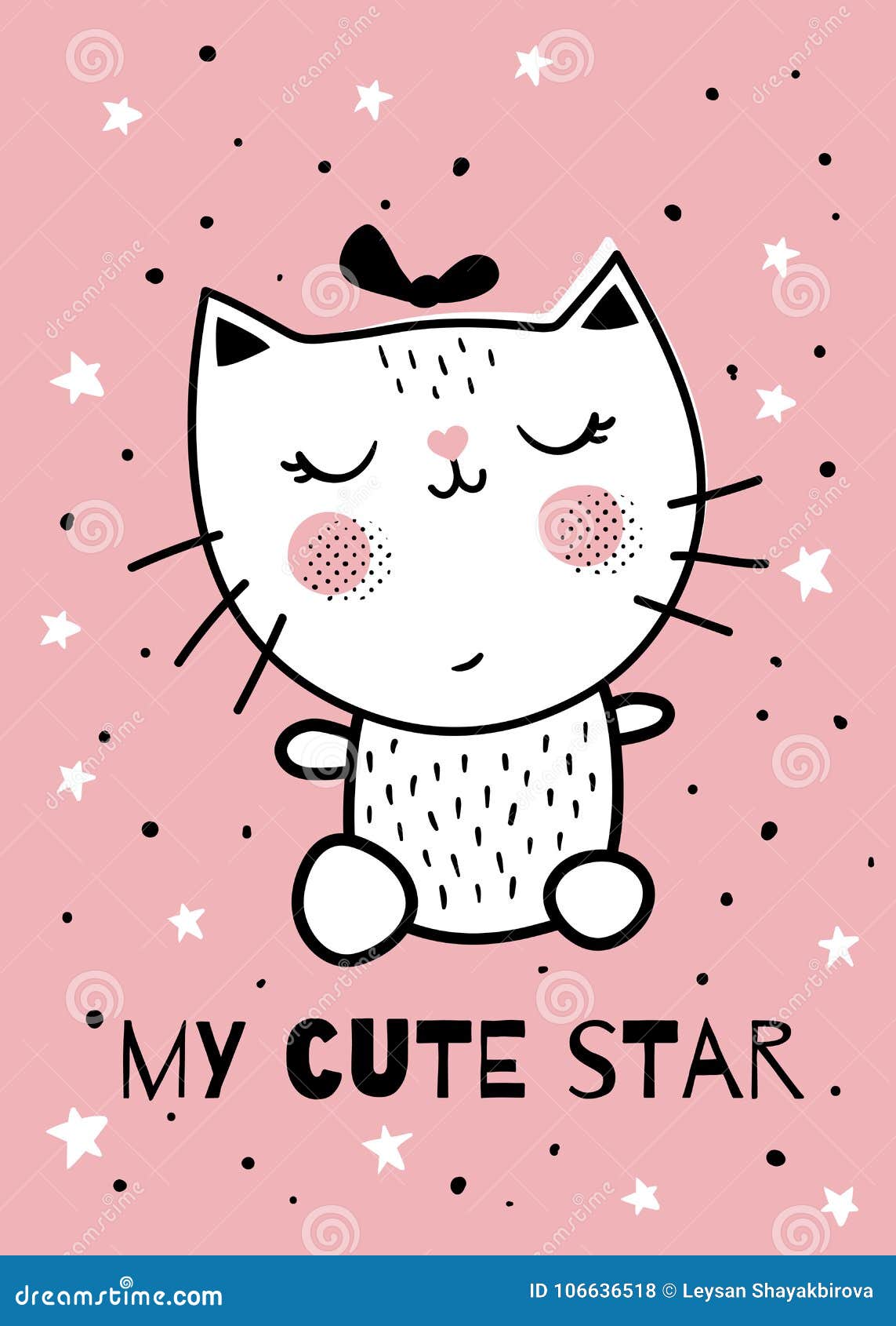 Gato rosado ilustración del vector. Ilustración de mascota - 106636518