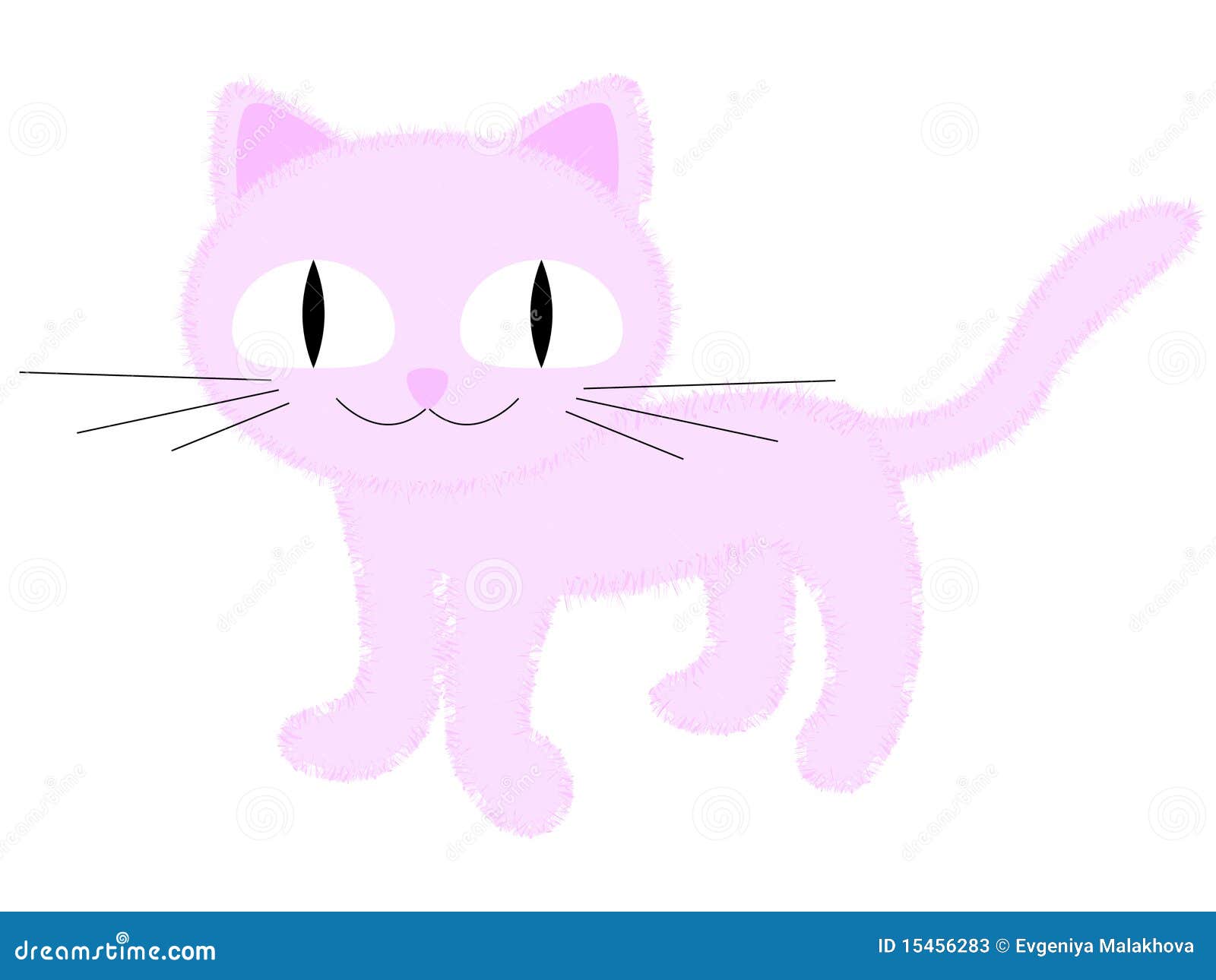 Gato rosado ilustración del vector. Ilustración de rosa - 15456283