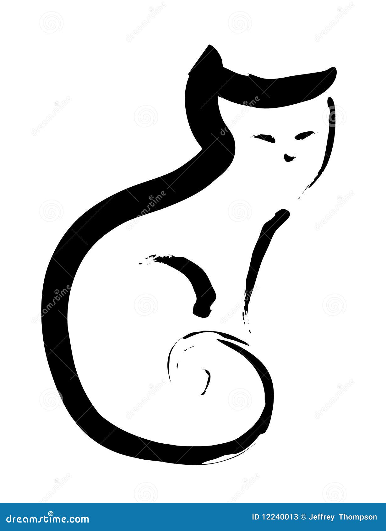 Gato simple #4 ilustración del vector. Ilustración de felino - 12240013