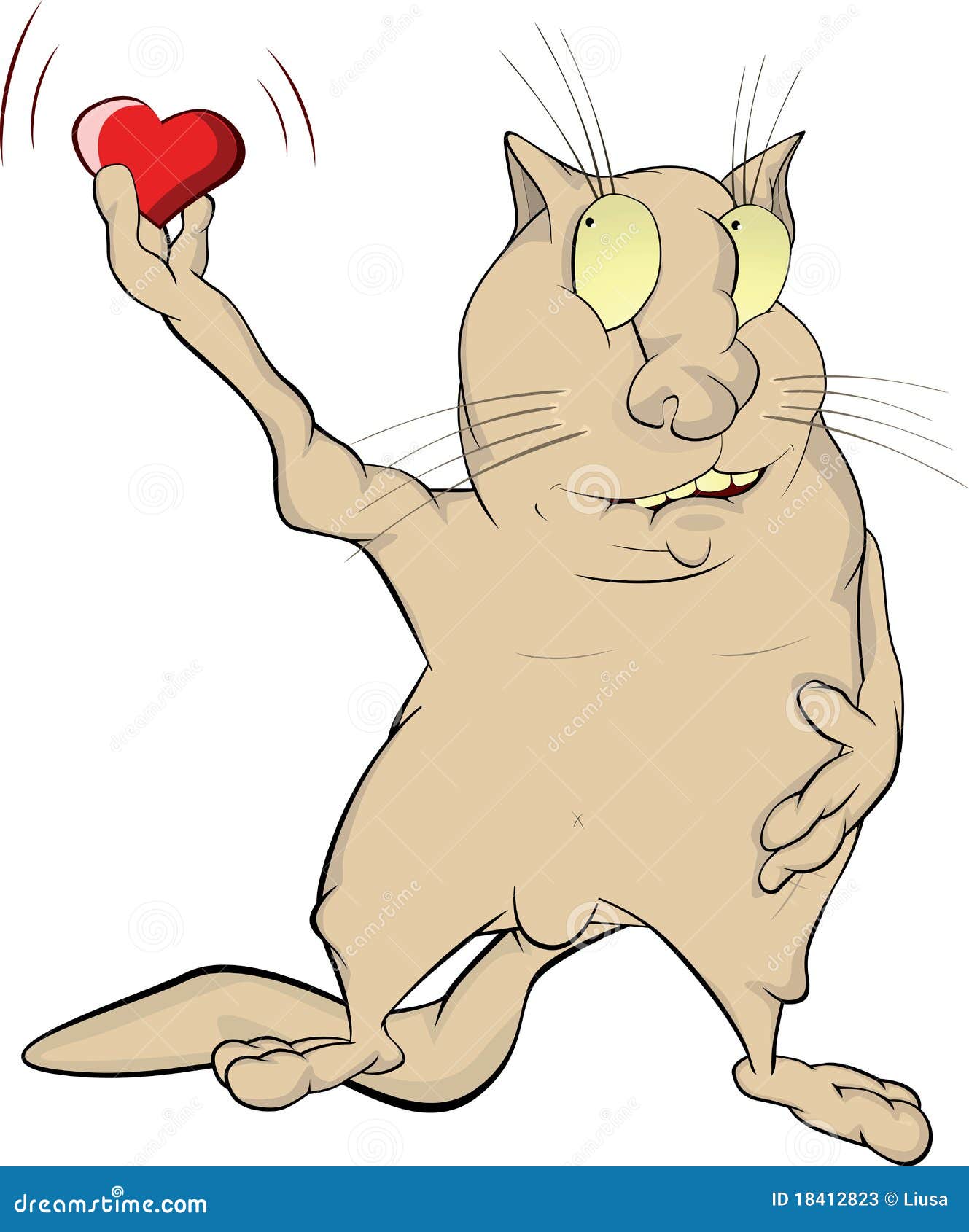 Gato y corazón ilustración del vector. Ilustración de elegante - 18412823