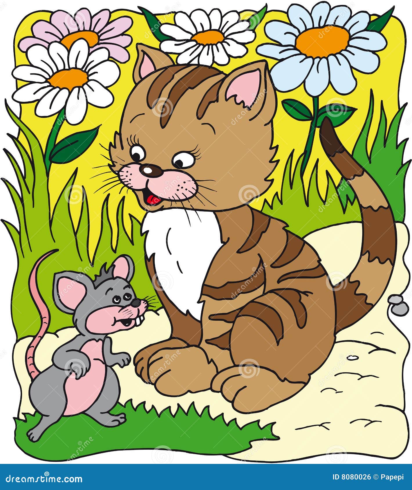 Gato y ratón ilustración del vector. Ilustración de colores - 8080026
