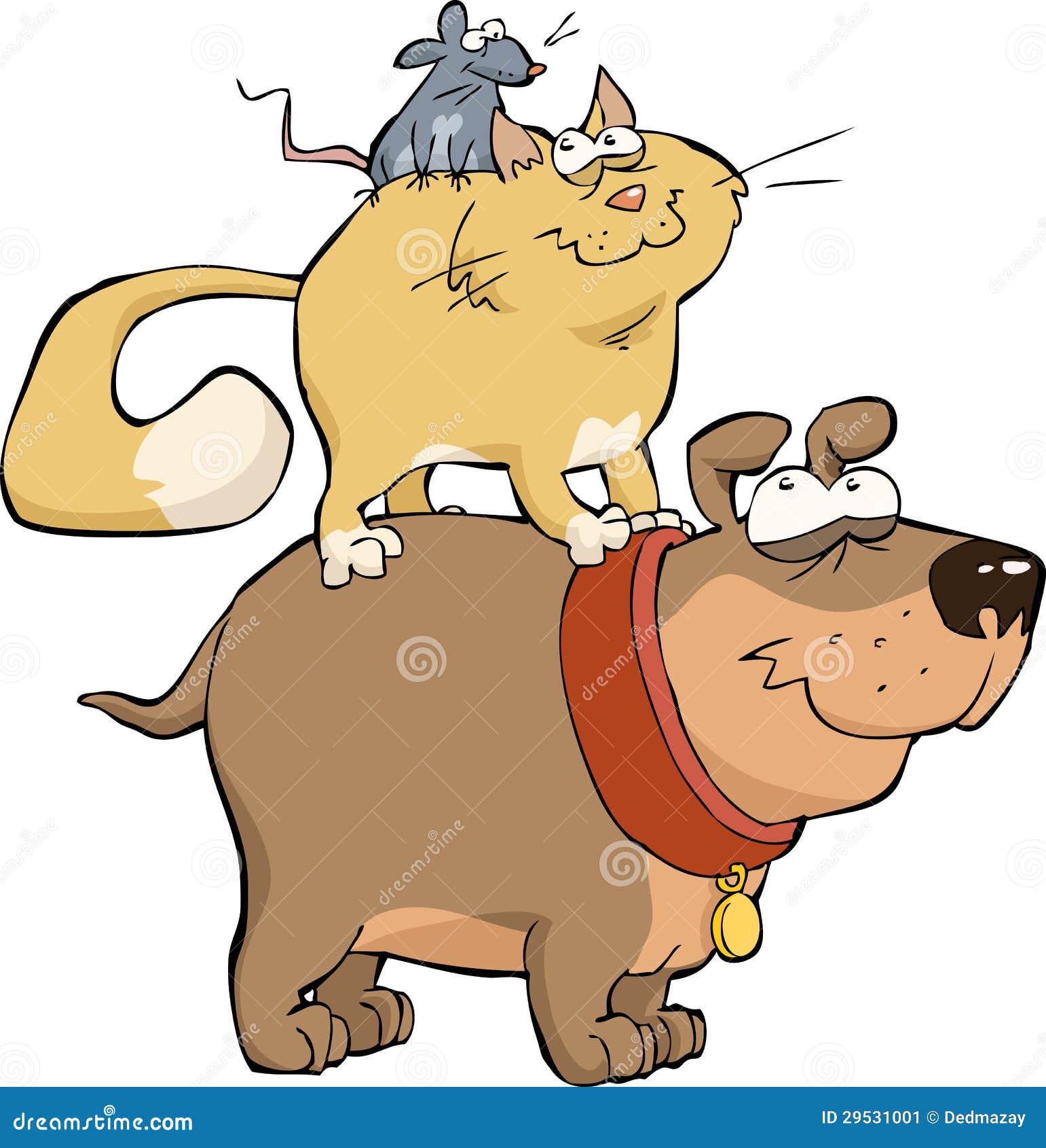 Gato y ratón del perro ilustración del vector. Ilustración de acróbata ...