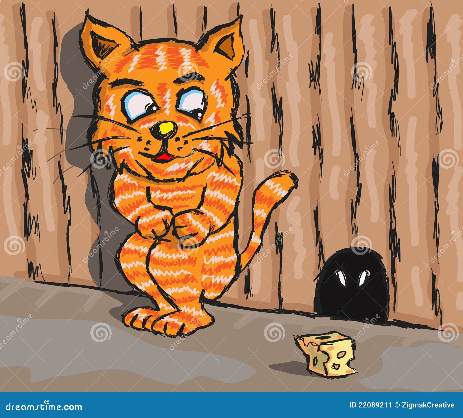 Gato y rata ilustración del vector. Ilustración de cola - 22089211