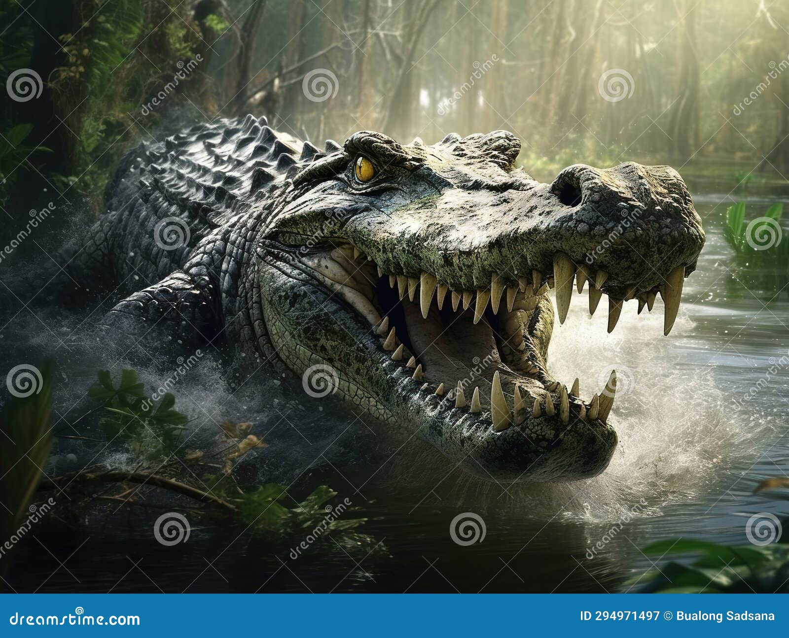 Gator on the Move Made with Generative AI Illustration Stock ...