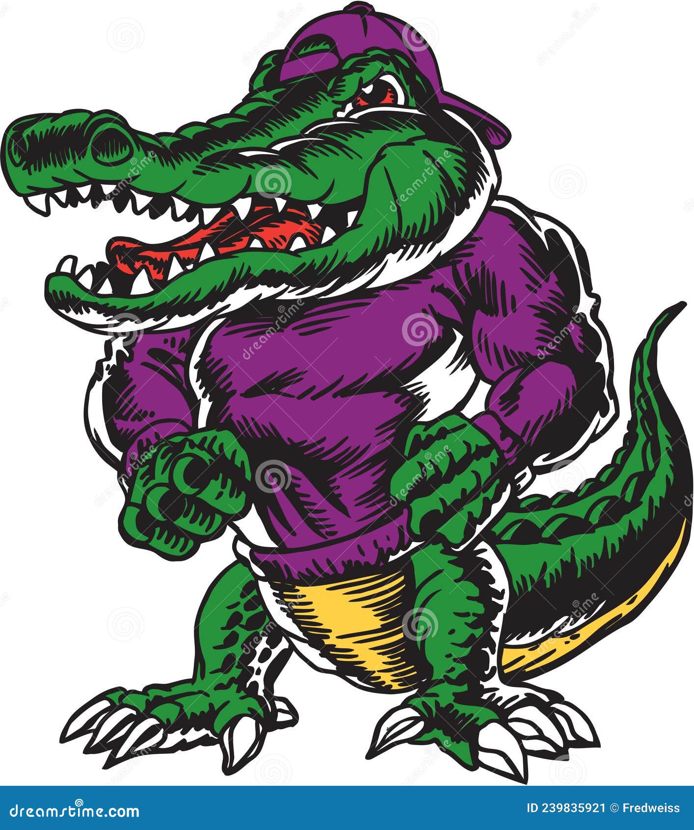 Gator Standing Tough Vector Illustration Stock Illustration ...