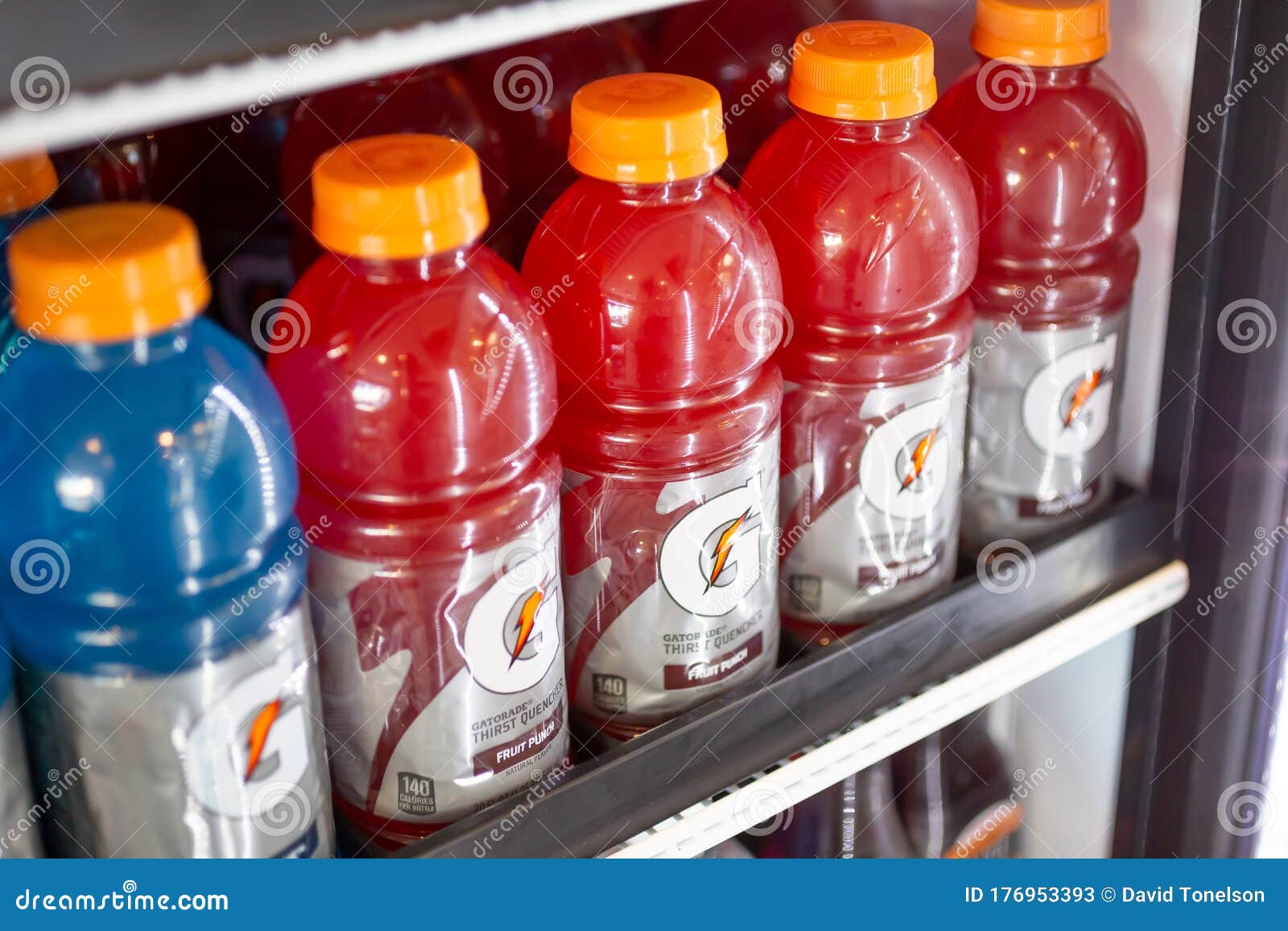 Gatorade fridge editorial stock photo. Image of sugar - 176953393