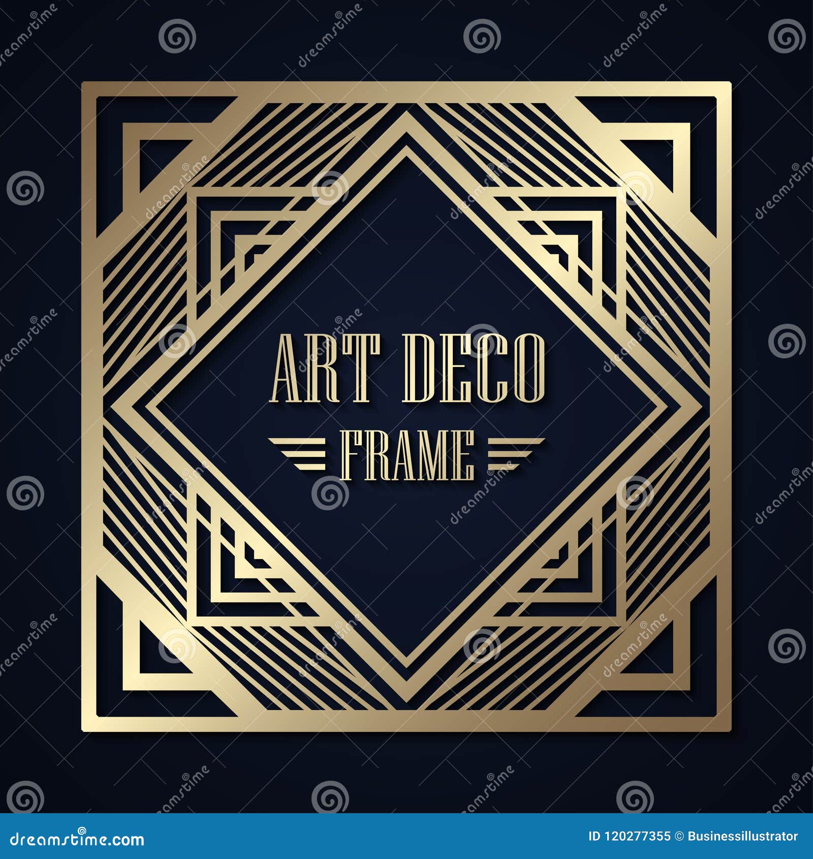 Art Deco Frame stock vector. Illustration of ornamental - 120277355