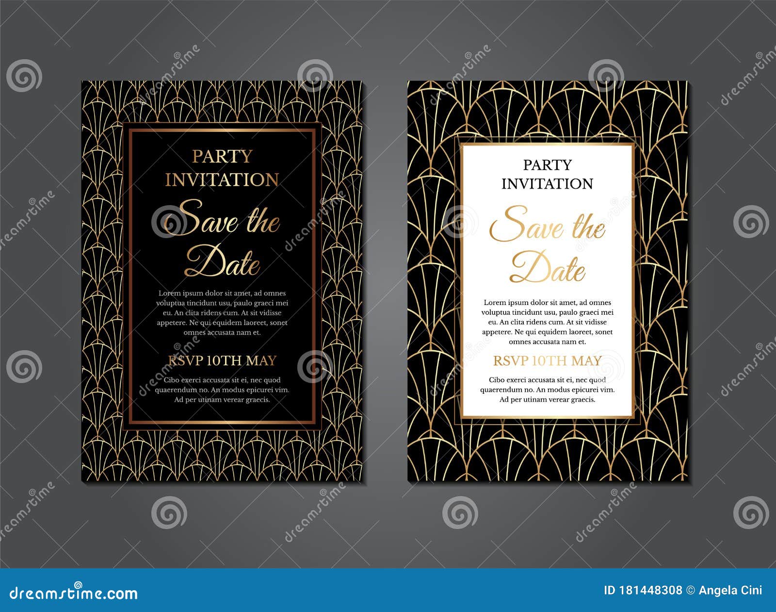 Gatsby Elegant Art Deco Invitation Design Stock Vector - Illustration ...