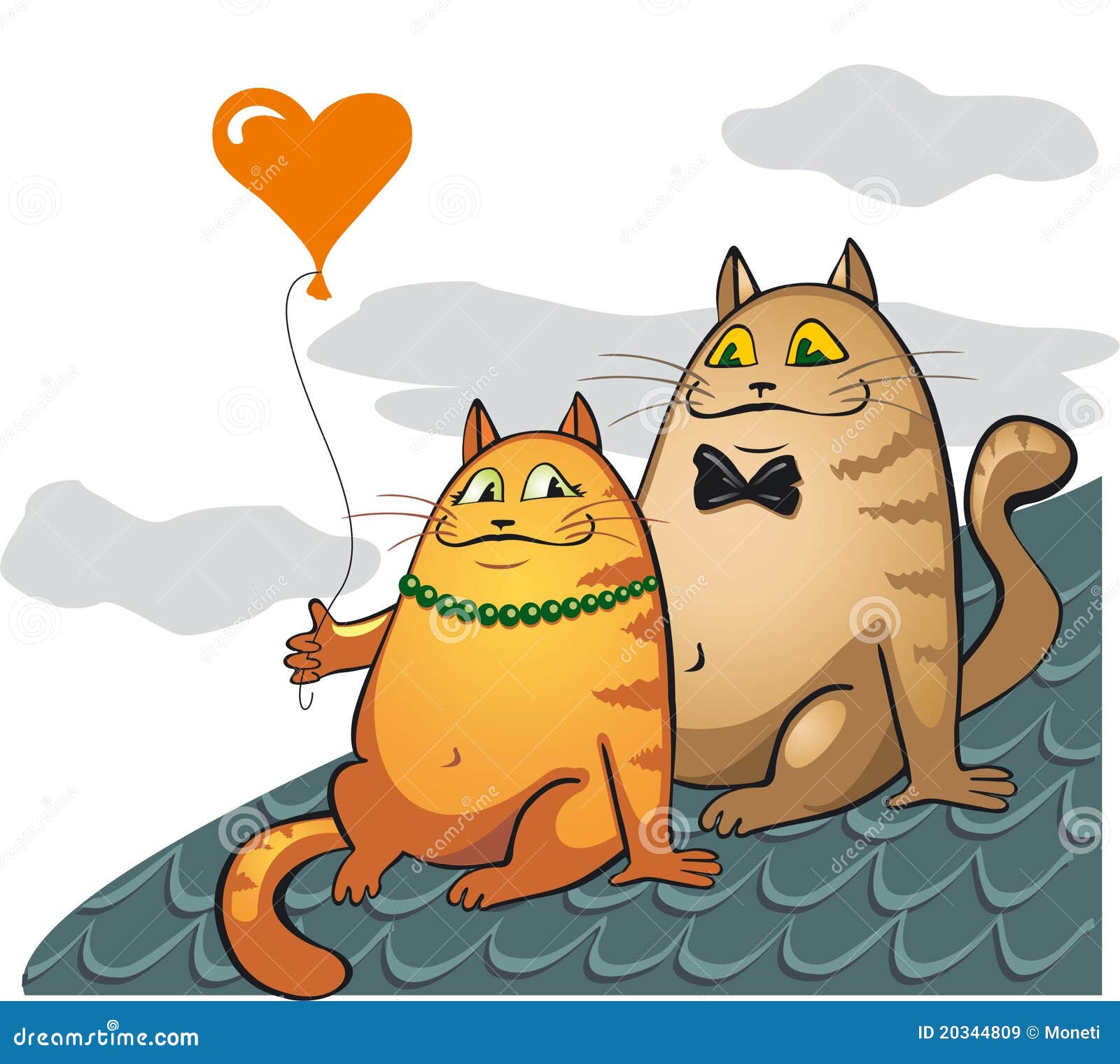 Gatti di amore illustrazione vettoriale. Illustrazione di seduta - 20344809