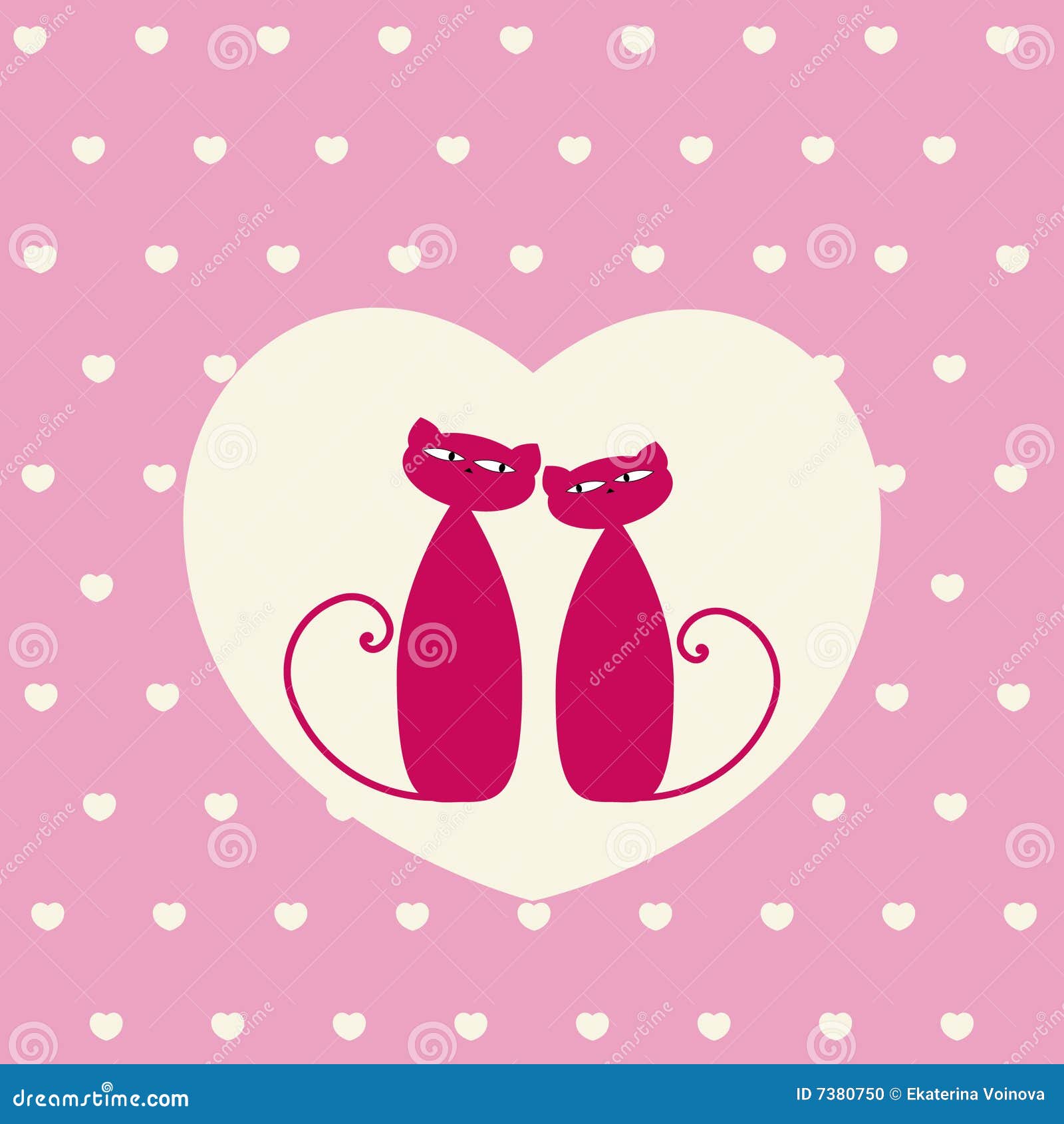 Gatti di amore illustrazione vettoriale. Illustrazione di bello - 7380750