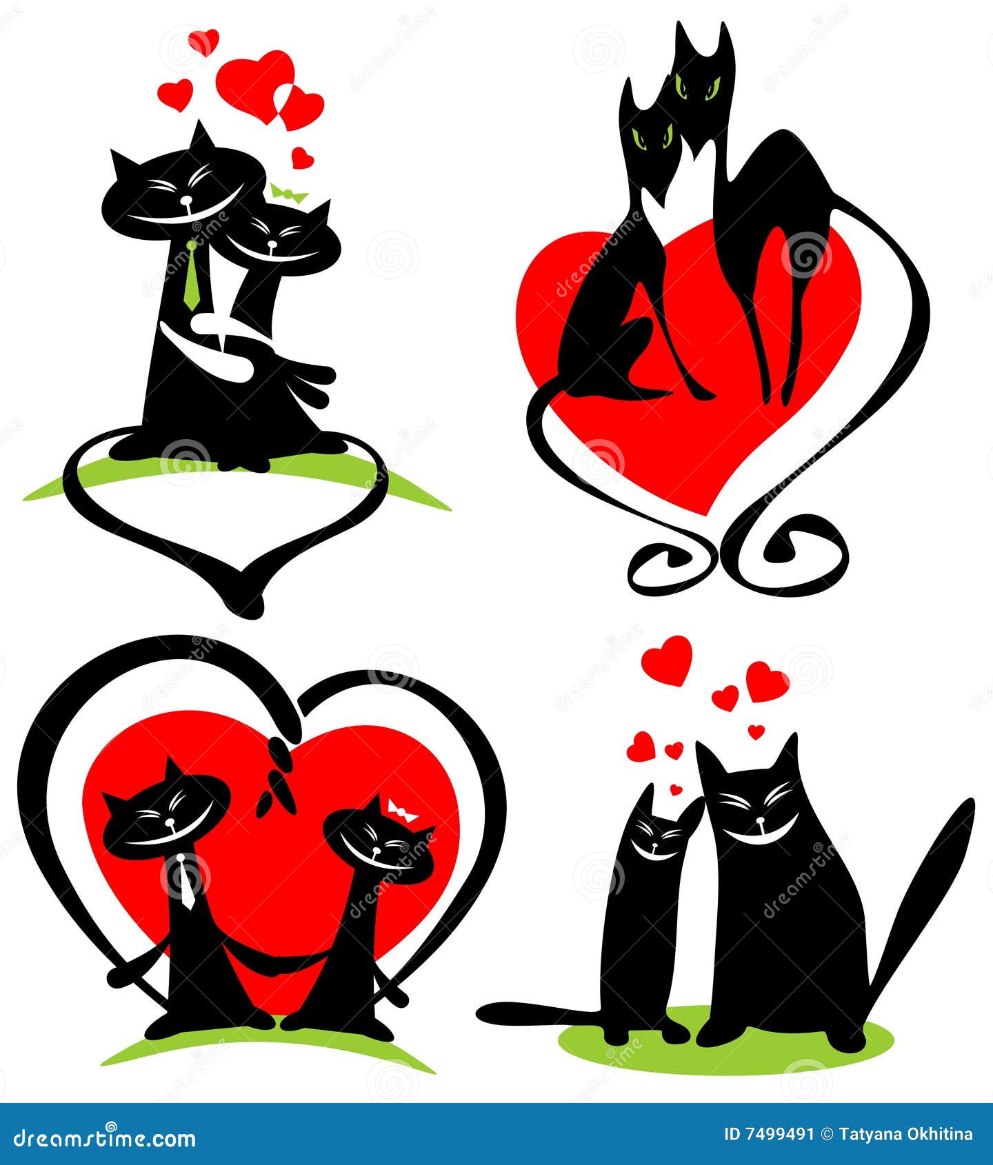 Gatti di amore illustrazione vettoriale. Illustrazione di emozioni ...