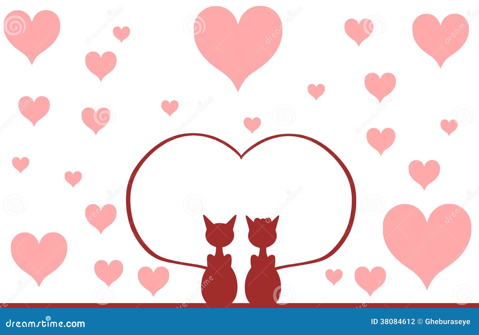 Gatti nell'amore illustrazione vettoriale. Illustrazione di estratto ...