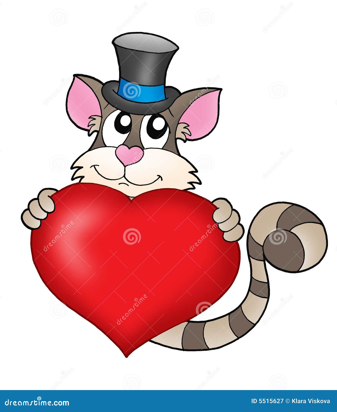 Gatto del Tom con cuore illustrazione di stock. Illustrazione di ...