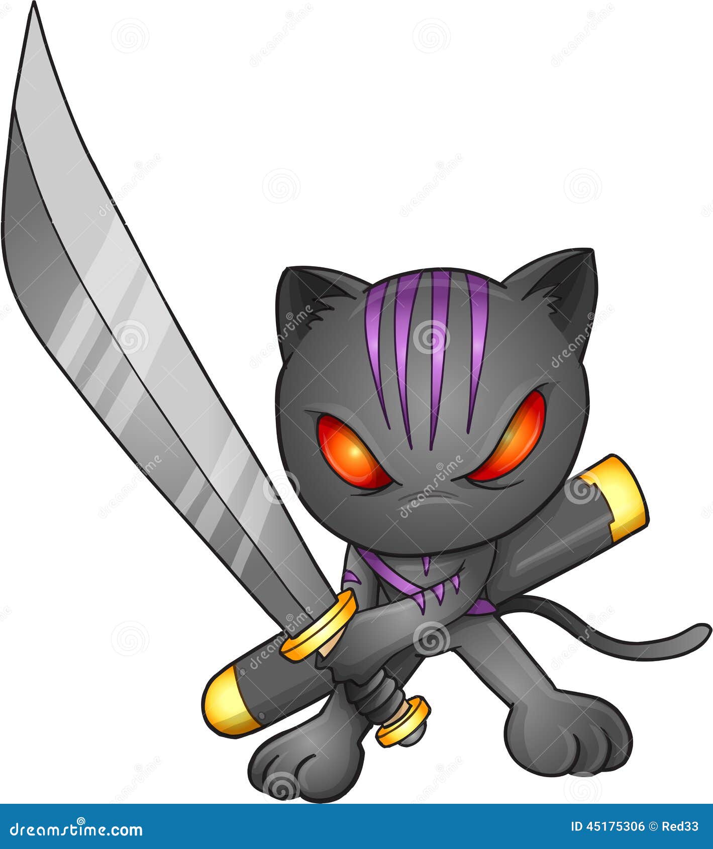 Gatto di Ninja illustrazione vettoriale. Illustrazione di fumetto ...