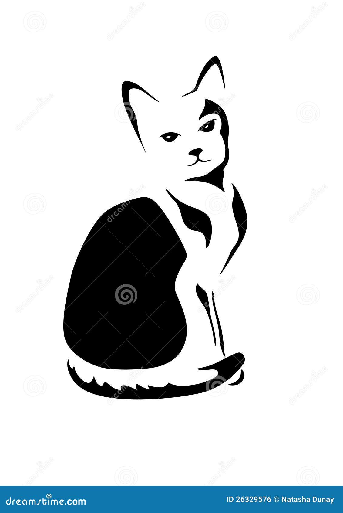 Gatto stilizzato illustrazione vettoriale. Illustrazione di animale ...