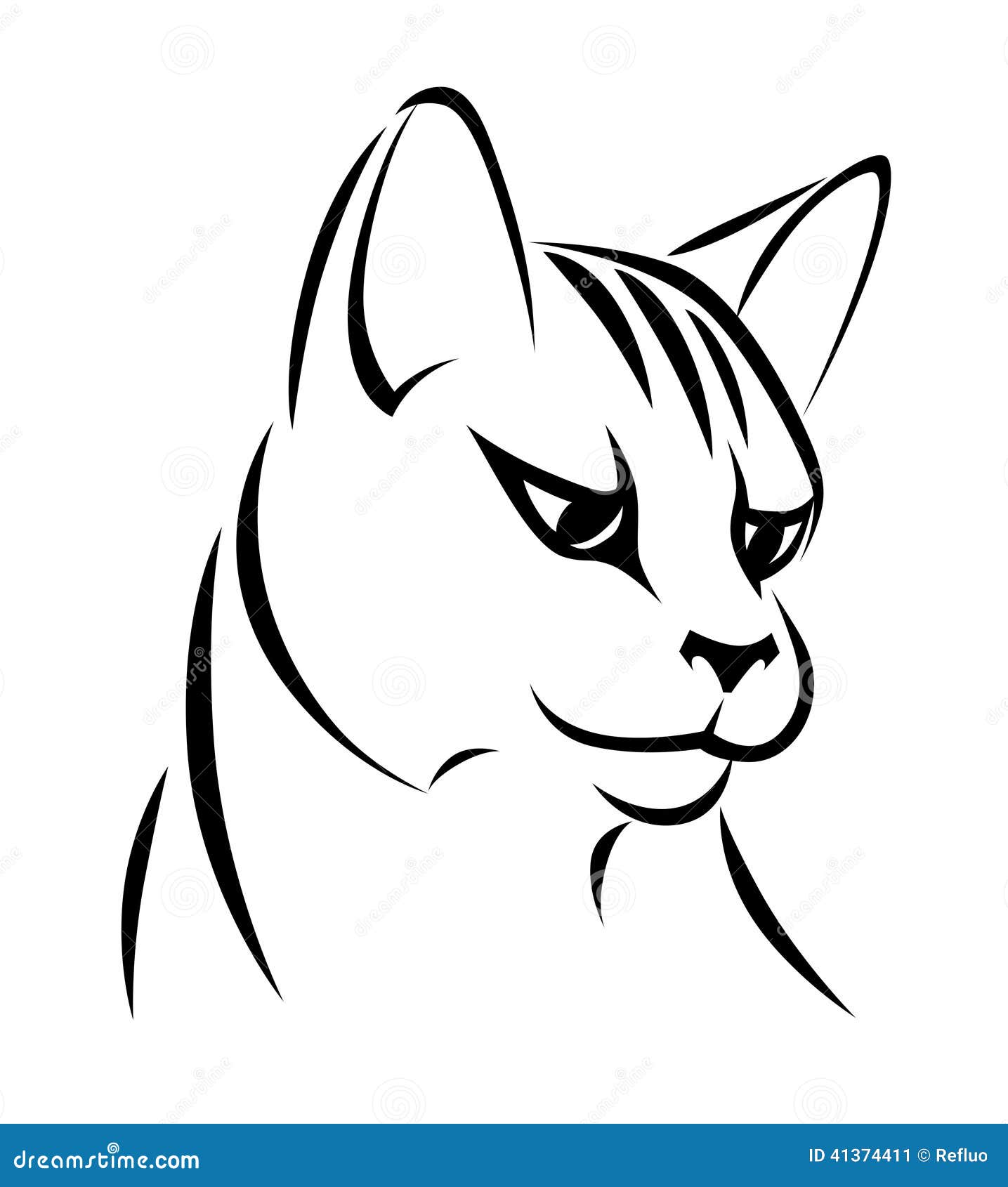 Gatto stilizzato illustrazione vettoriale. Illustrazione di segno ...