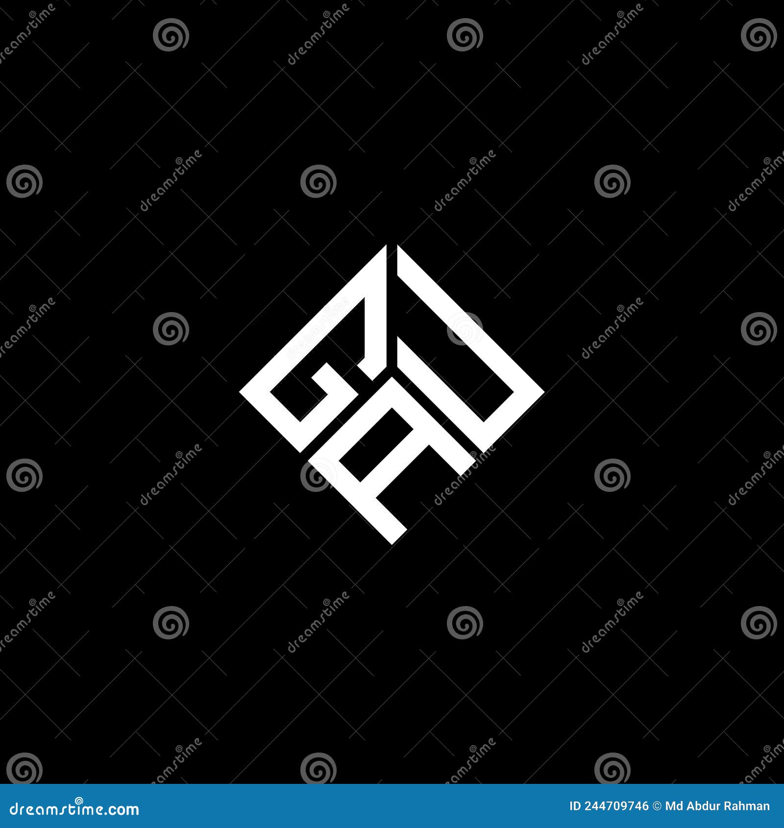 GAU Letter Logo Design On Black Background. GAU Creative Initials ...