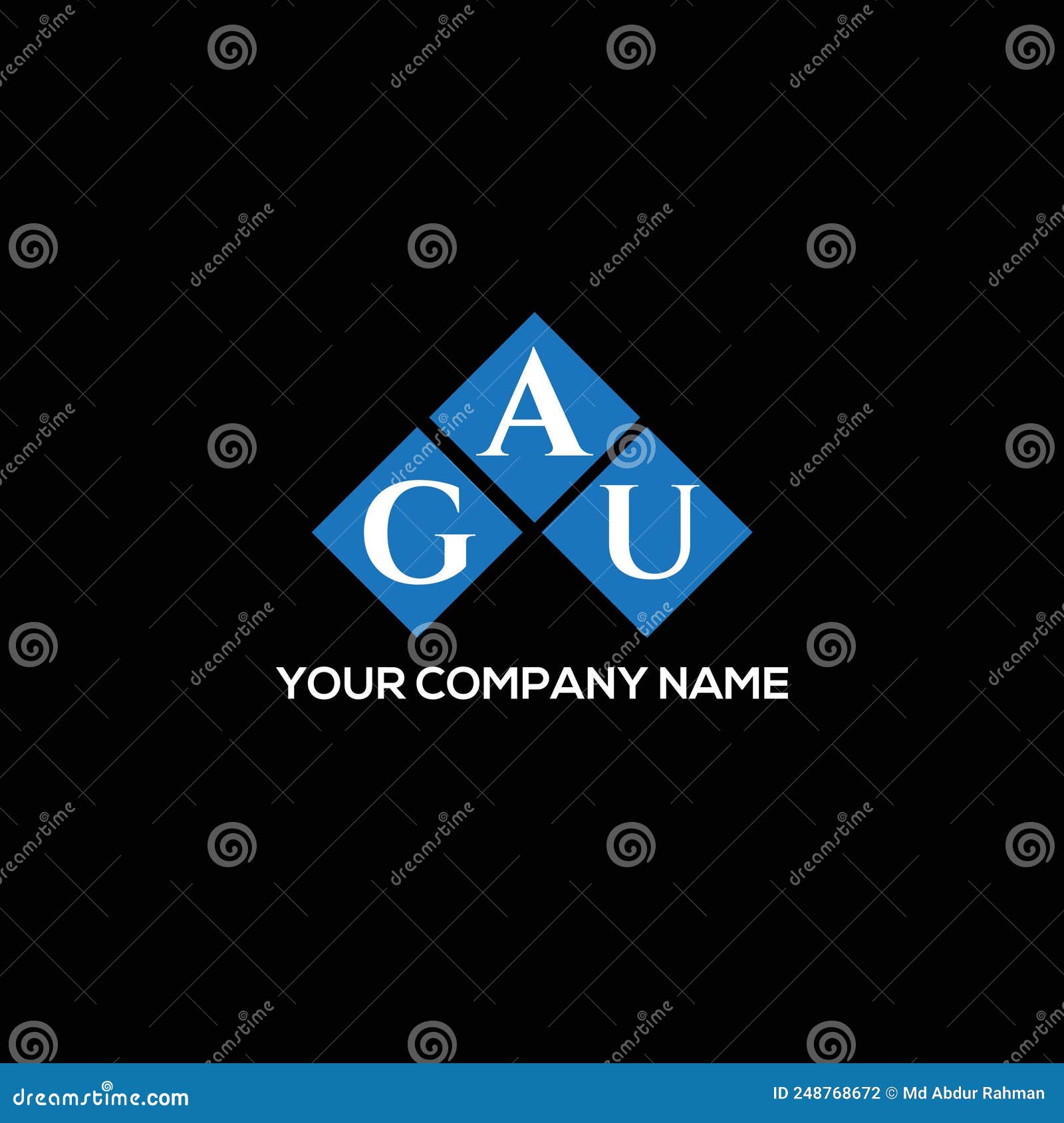 GAU Letter Logo Design On BLACK Background. GAU Creative Initials ...