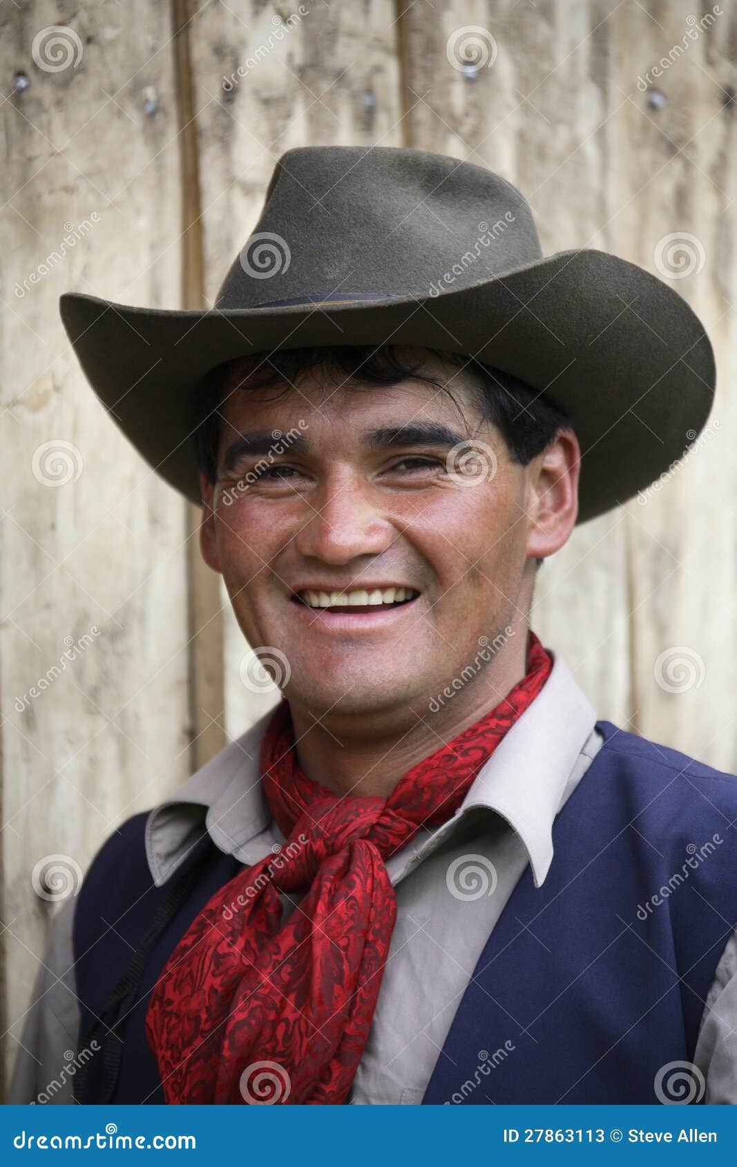 Gaucho Cowboy Vaquero At A Rodeo Riding A Horse At A Show In Argentina ...