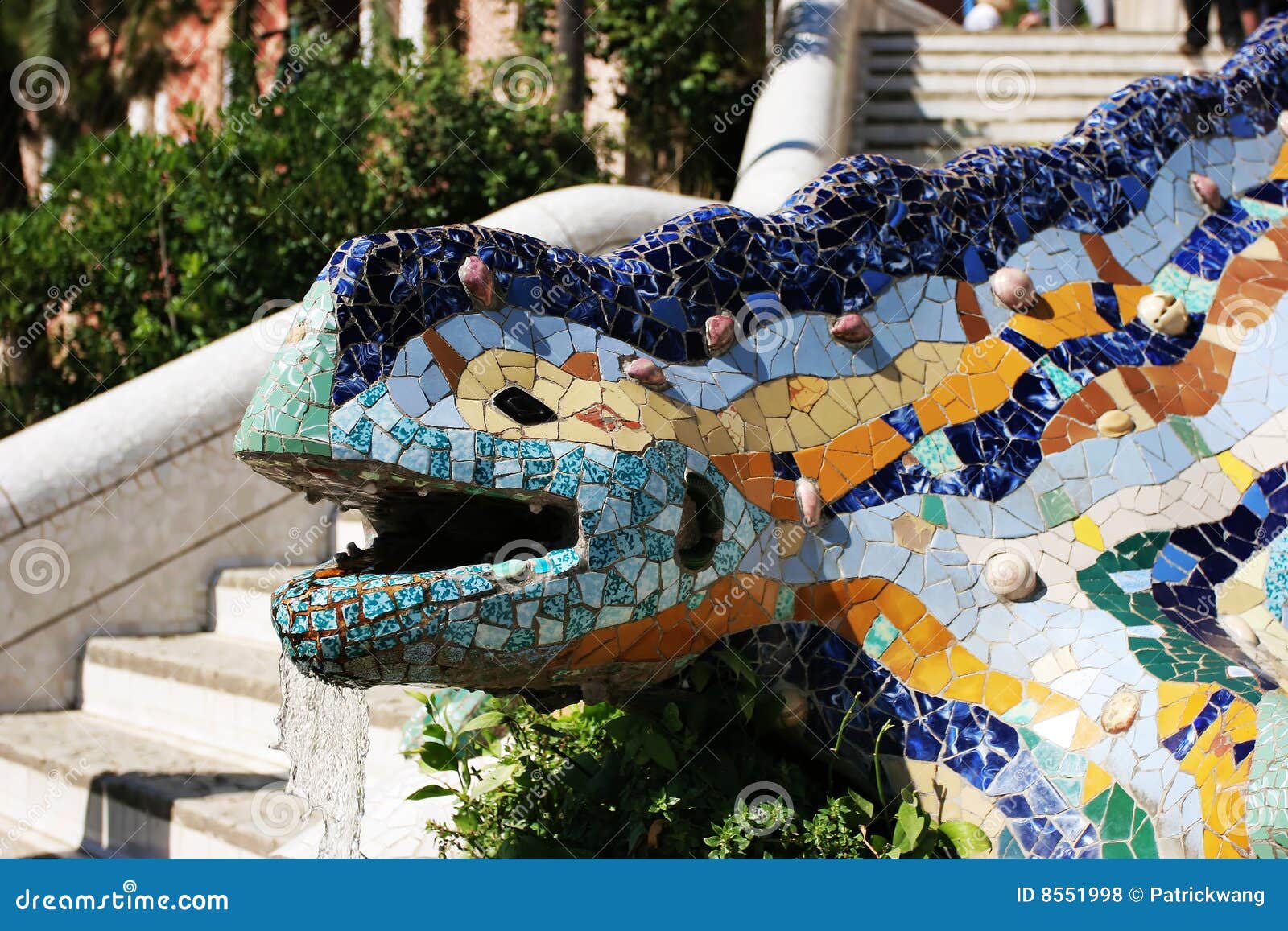 Gaudi Dragon Fountain in Park Guell Stock Photo - Image of europe, park ...