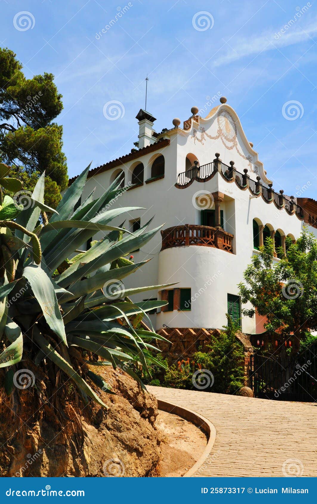 Gaudi house stock image. Image of barcelona, vila, alley - 25873317