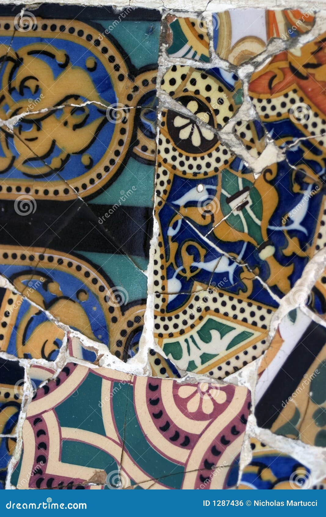 Gaudi Mosaic Tiles - Barcelona, Spain Stock Photo - Image of pattern ...
