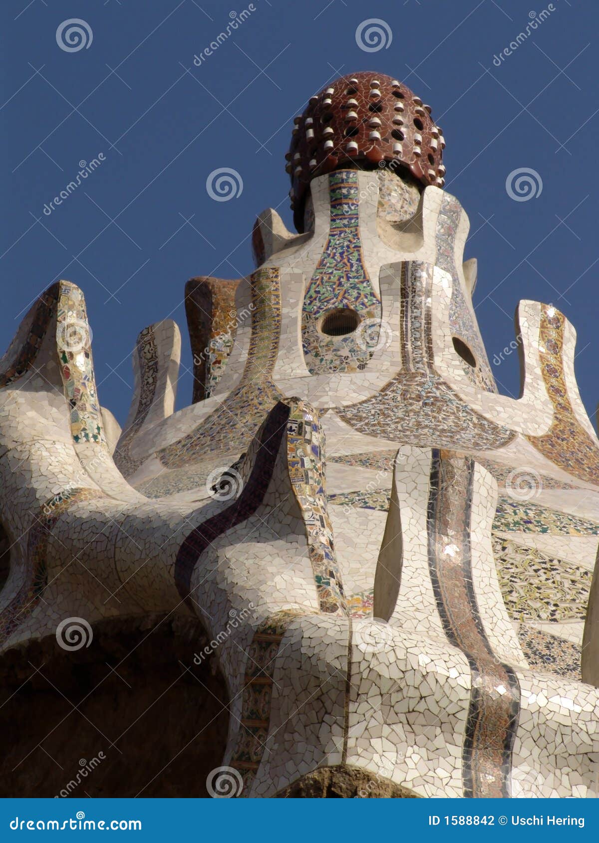 Gaudi roof stock photo. Image of ornament, color, parc - 1588842
