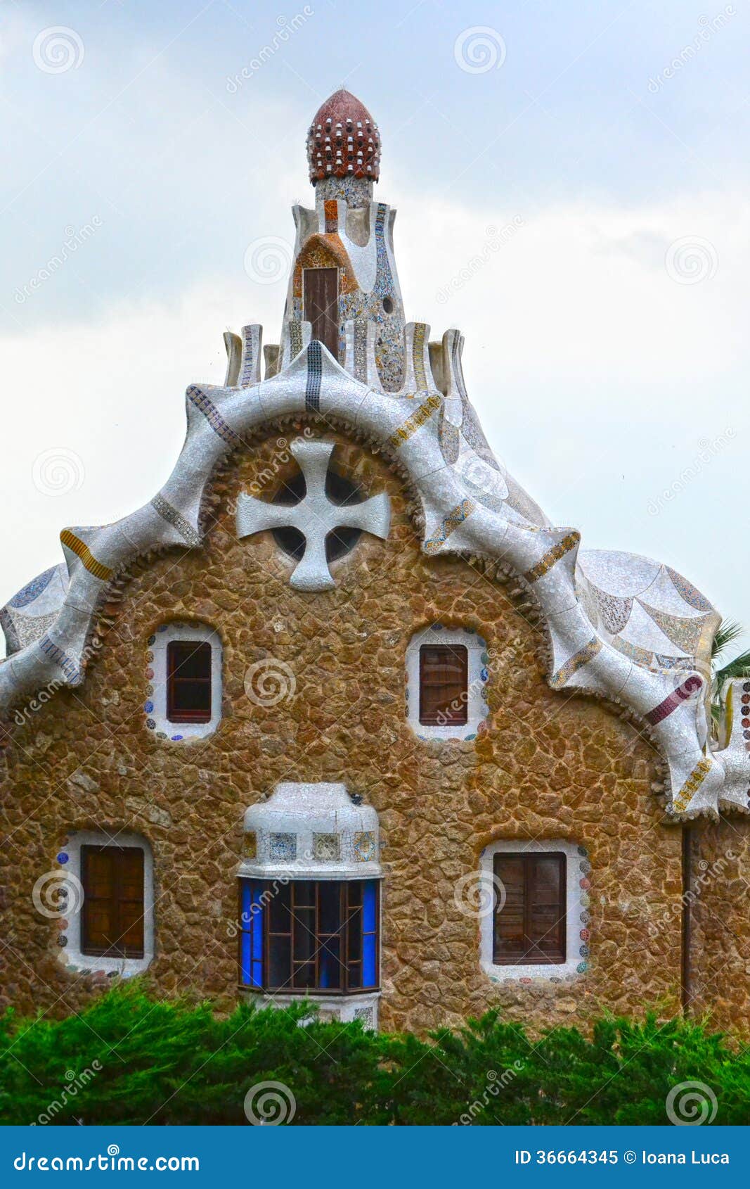 Gaudis Architecture in Park Guell Stock Image - Image of arhitecture ...