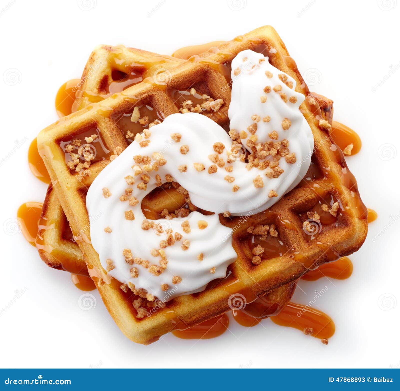 Gaufres belges image stock. Image du sucré, sauce, boulangerie - 47868893