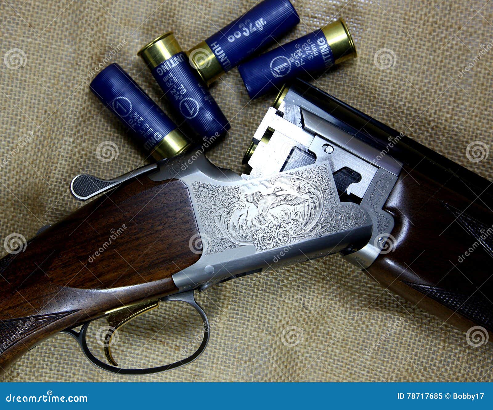 12 Gauge Double Barrelled Shotgun Stock Image - Image of projectile ...