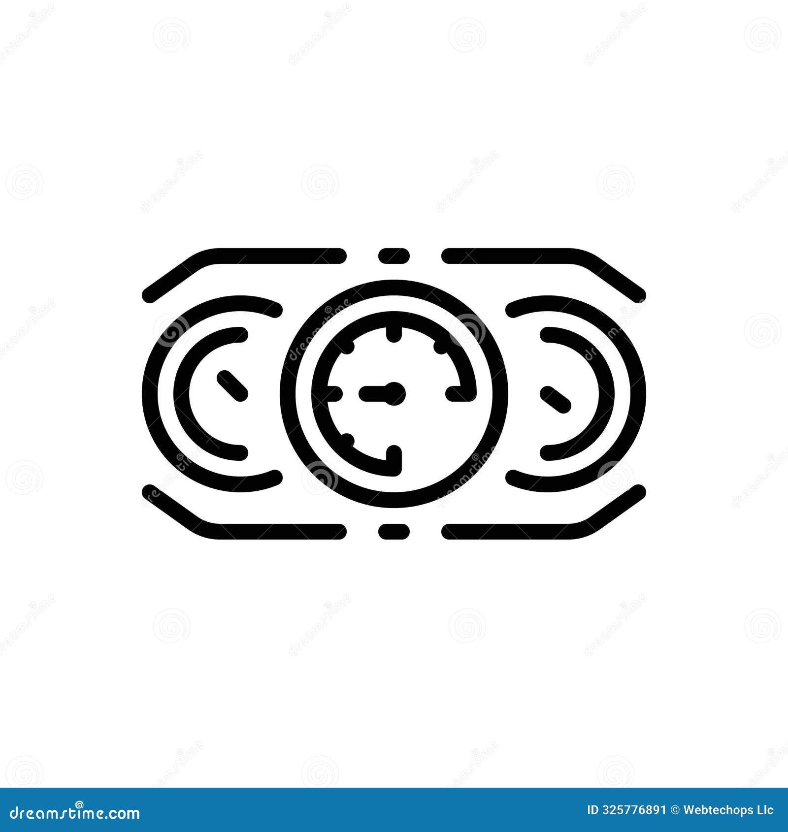 Black Line Icon for Gauge, Indicator and Speed Stock Illustration ...