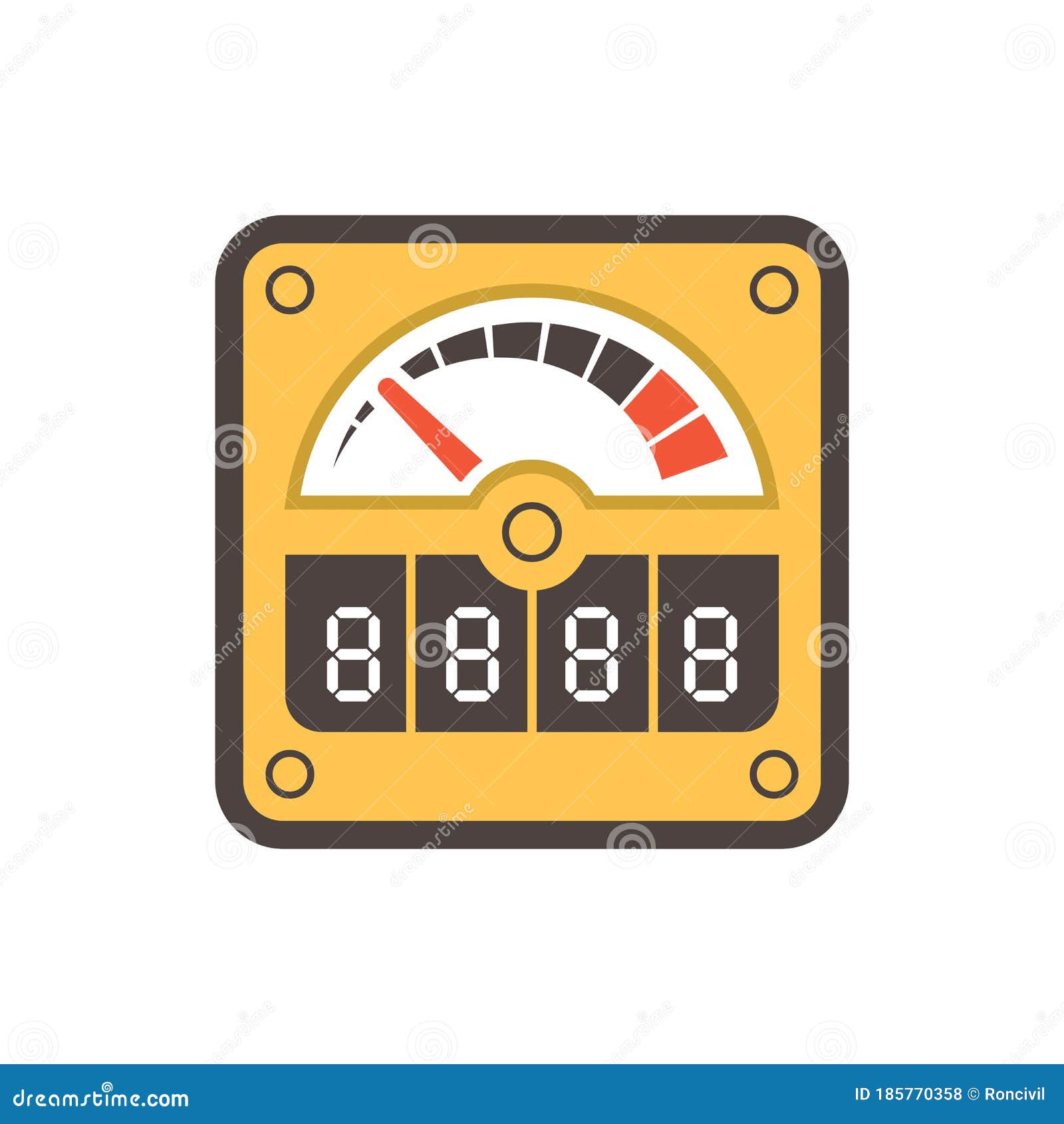 Gauge meter icon stock vector. Illustration of control - 185770358