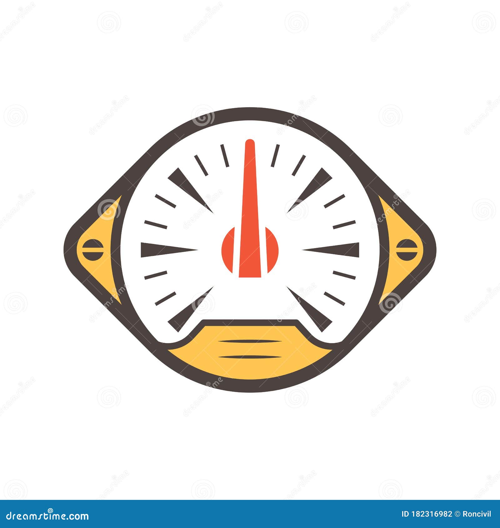 Gauge meter icon stock vector. Illustration of gauge - 182316982