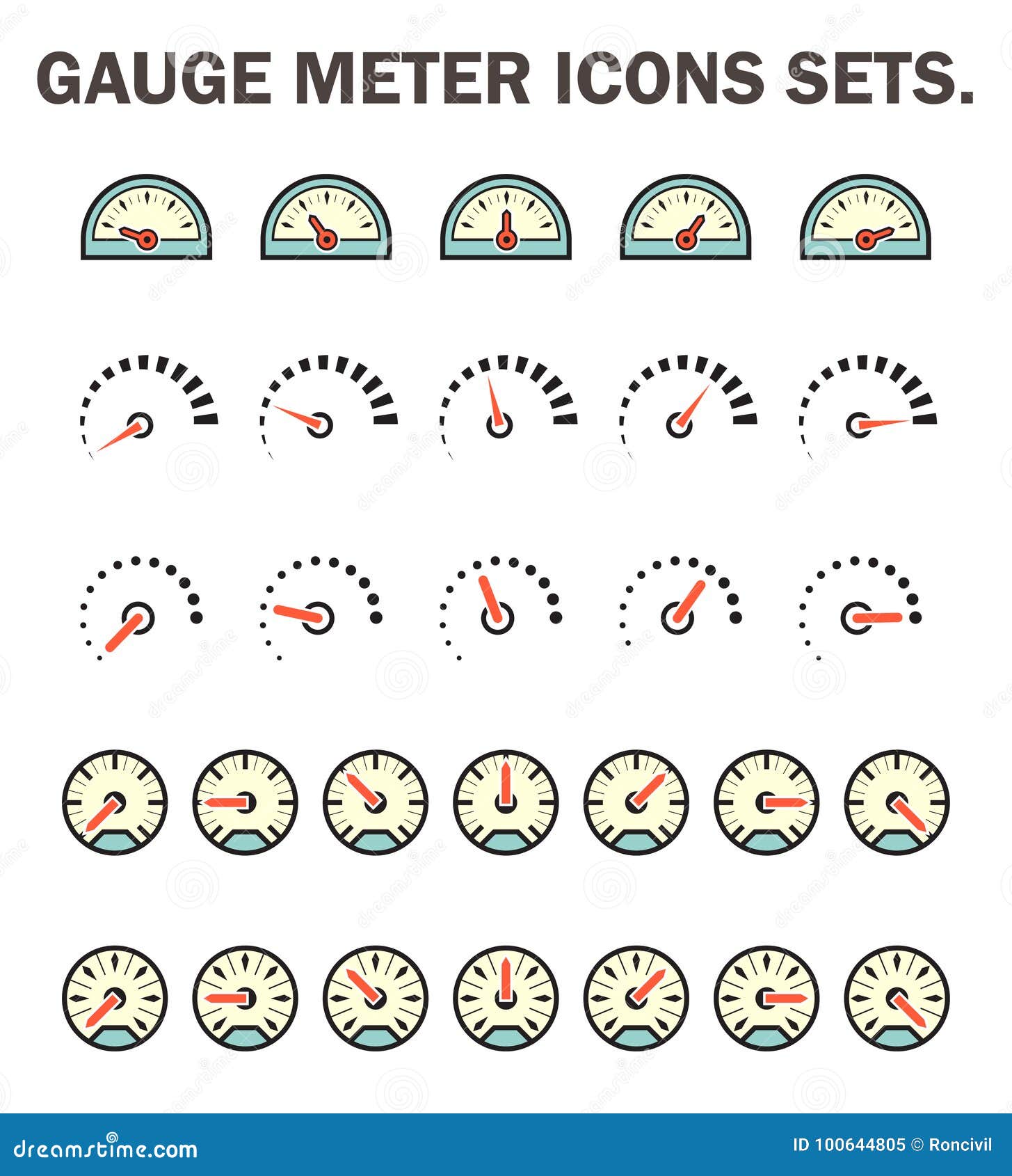 Gauge Meter. Rating Scale Bar Indicator With Arrow Speedometer ...