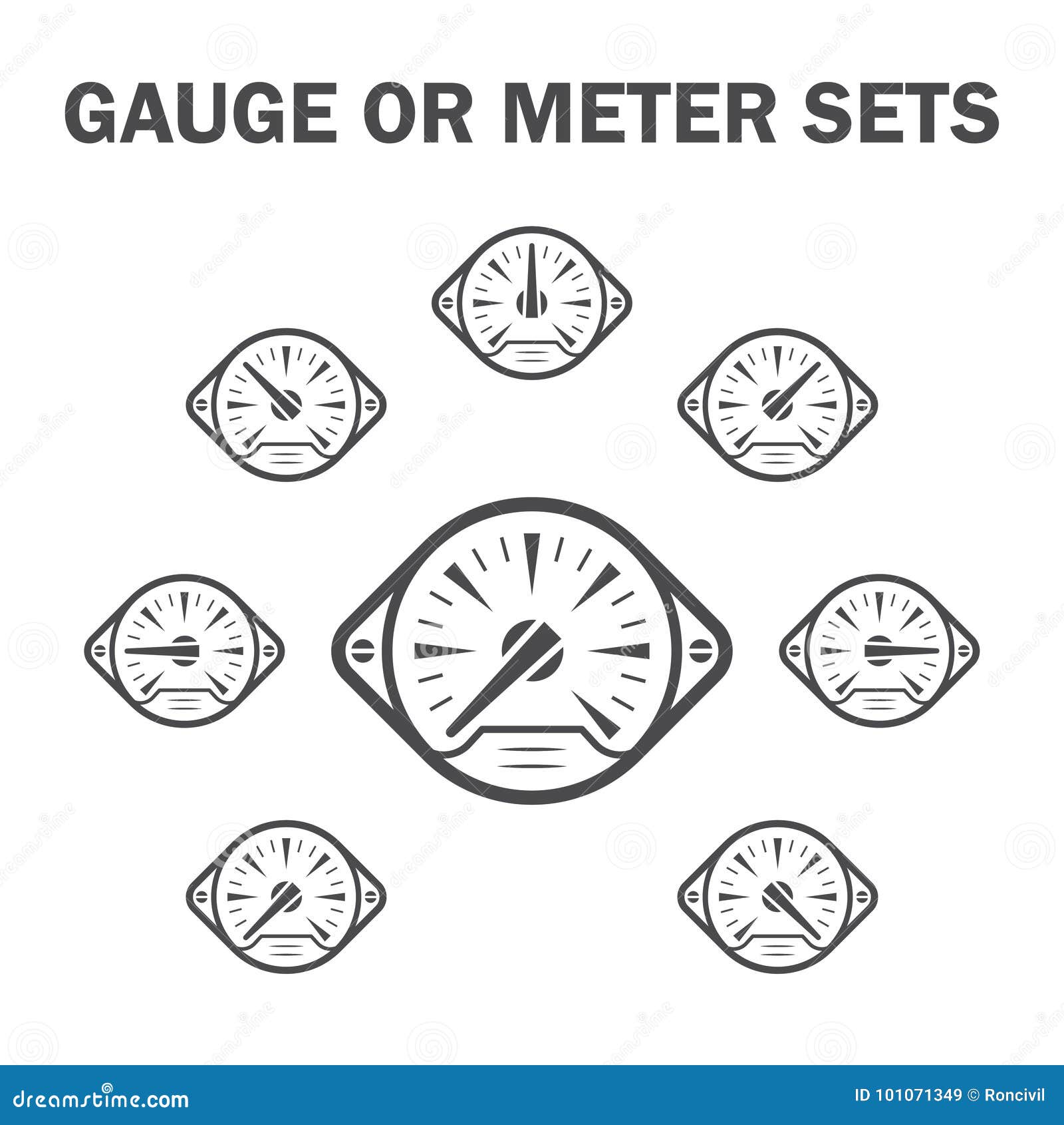 Gauge meter icon stock vector. Illustration of dial - 101071349