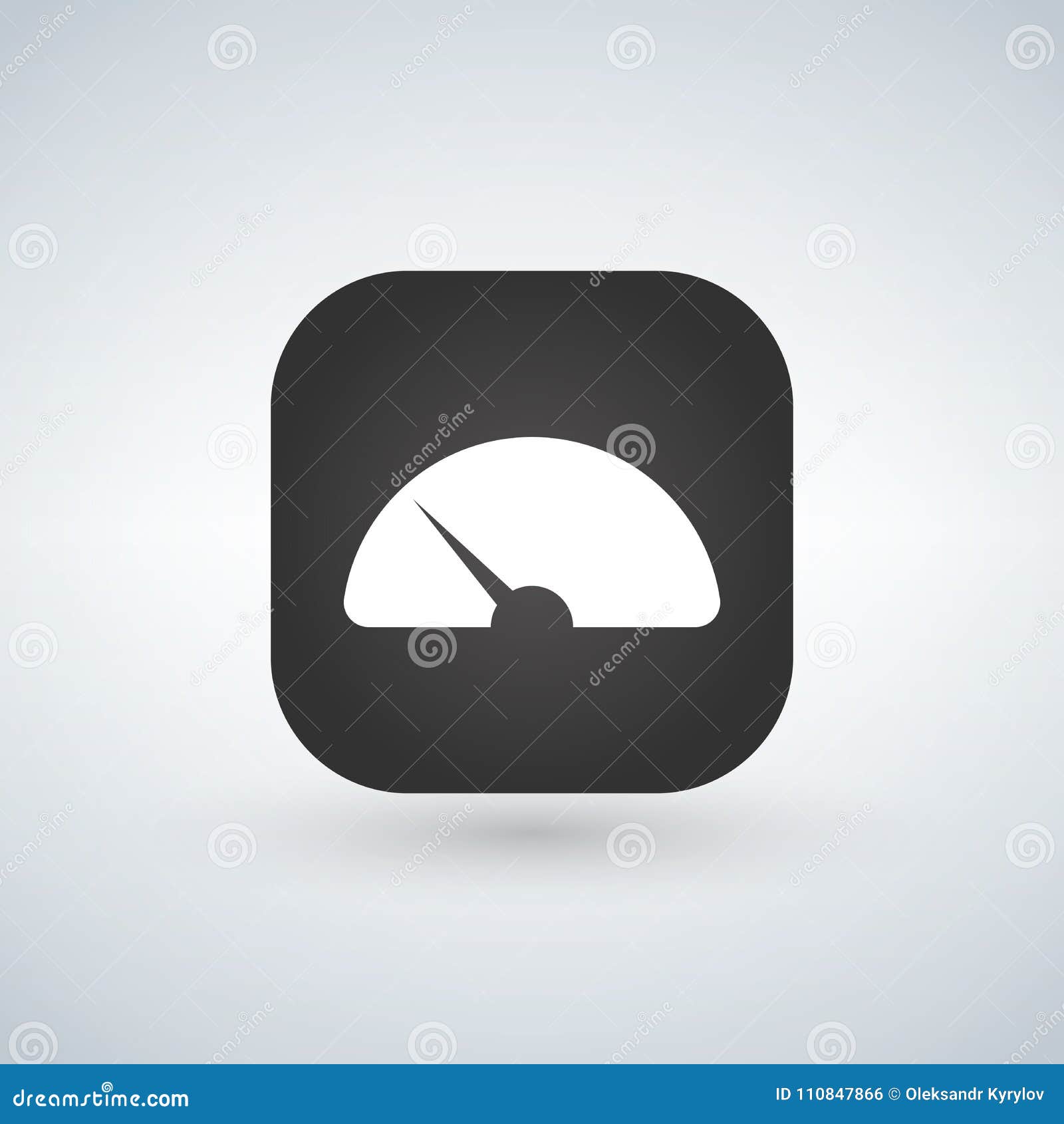 Gauge or Speedometer Mobile App UI Button, Illustration. Stock ...