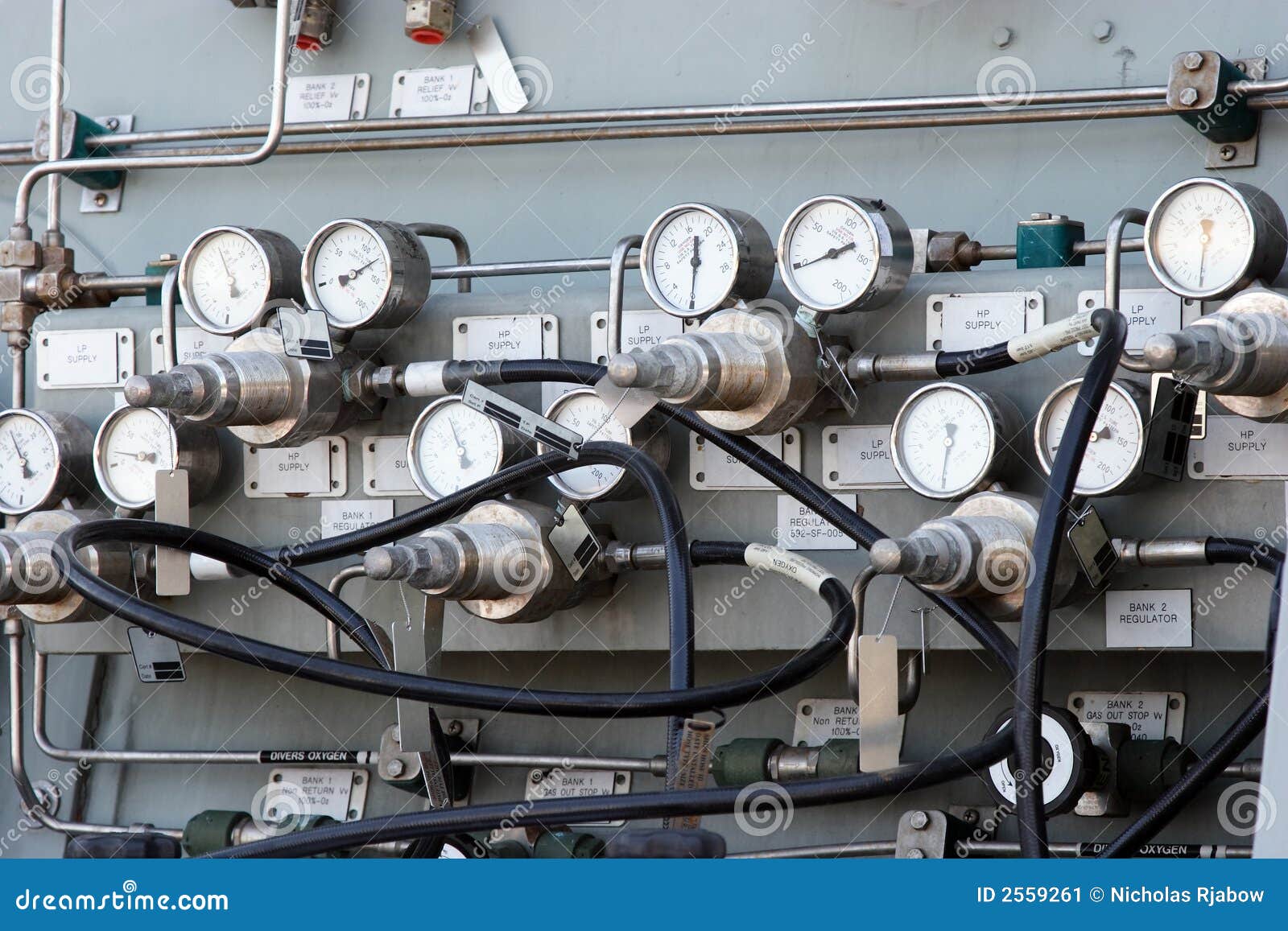 Gauges and Dials stock image. Image of ship, needles, oxygen - 2559261