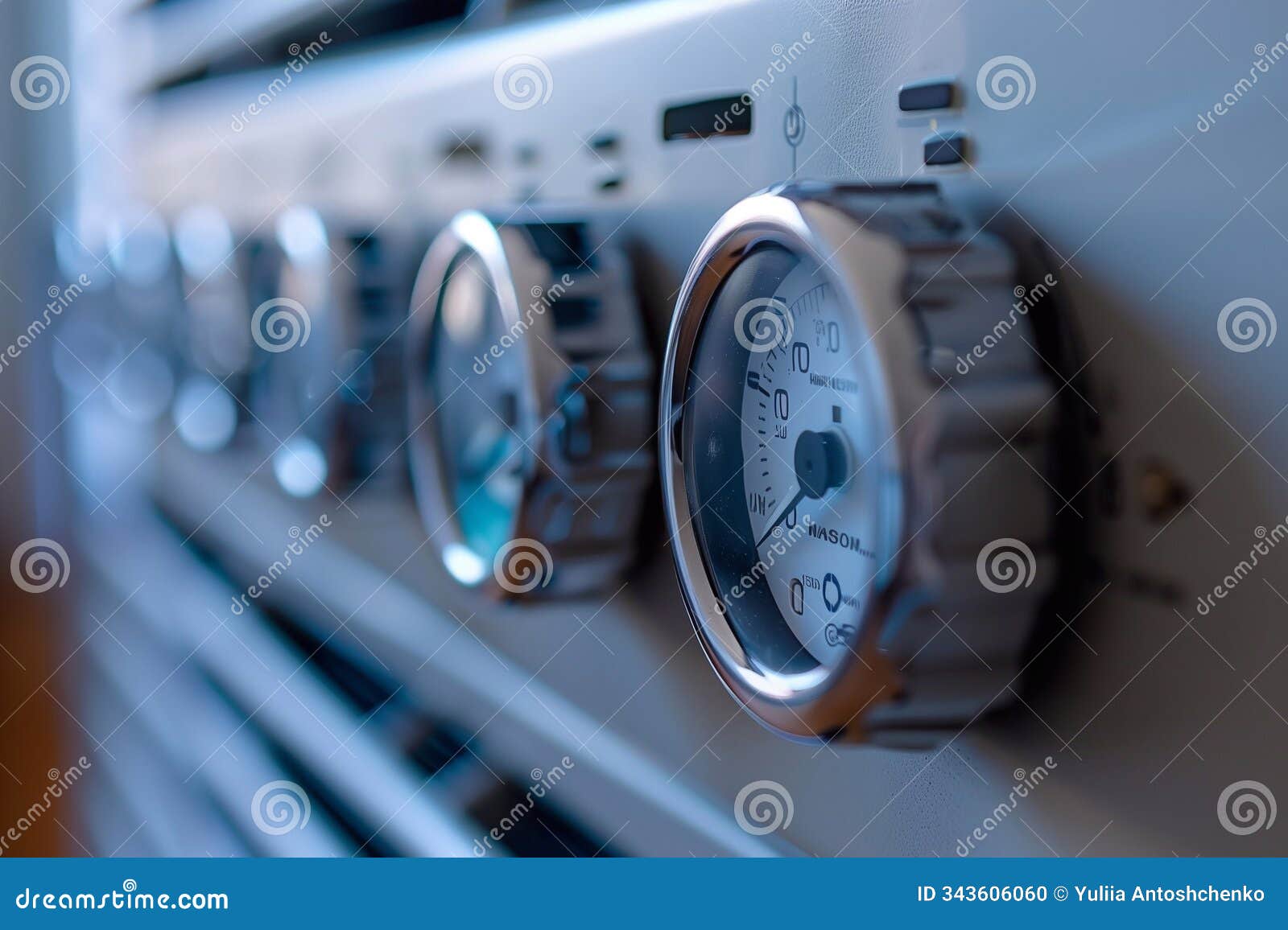 Gauges Indicate Temperature and Pressure Levels in a Home Heating ...