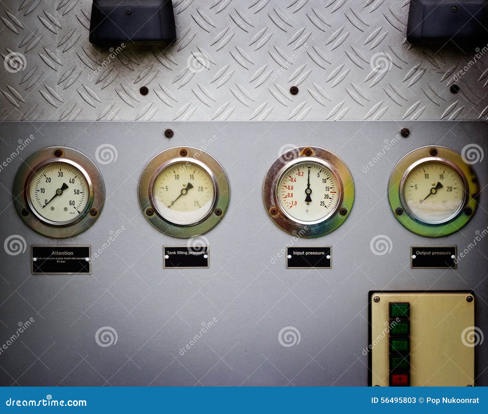 Gauges or Meter Old Fire Fire Truck Engine Stock Image - Image of ...