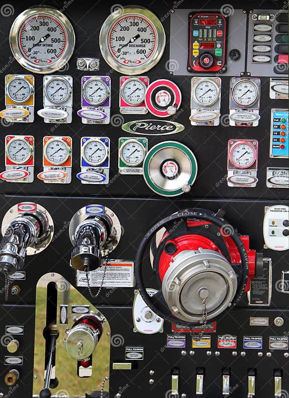 Gauges on the Side of a Fire Engine Editorial Photography - Image of ...