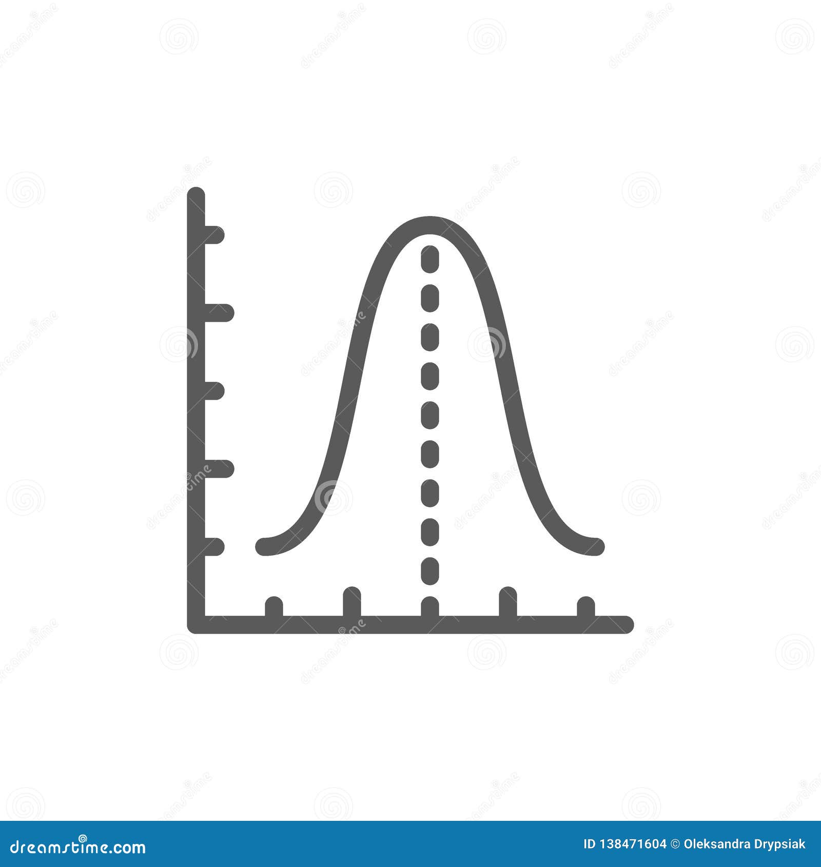 Gauss Histogram Function Graph, Parabola Line Icon. Stock Vector ...