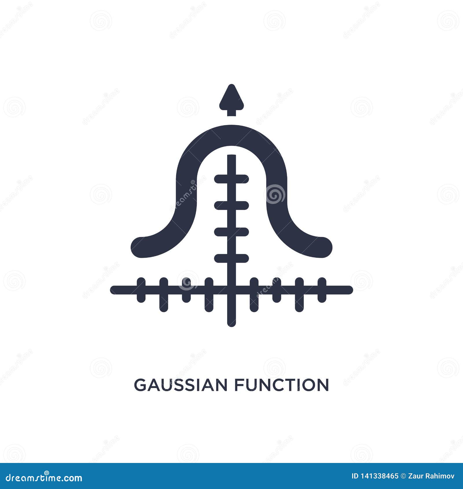 Gaussian Function Icon on White Background. Simple Element Illustration ...