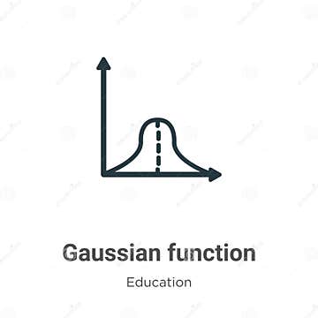 Gaussian Function Outline Vector Icon. Thin Line Black Gaussian ...
