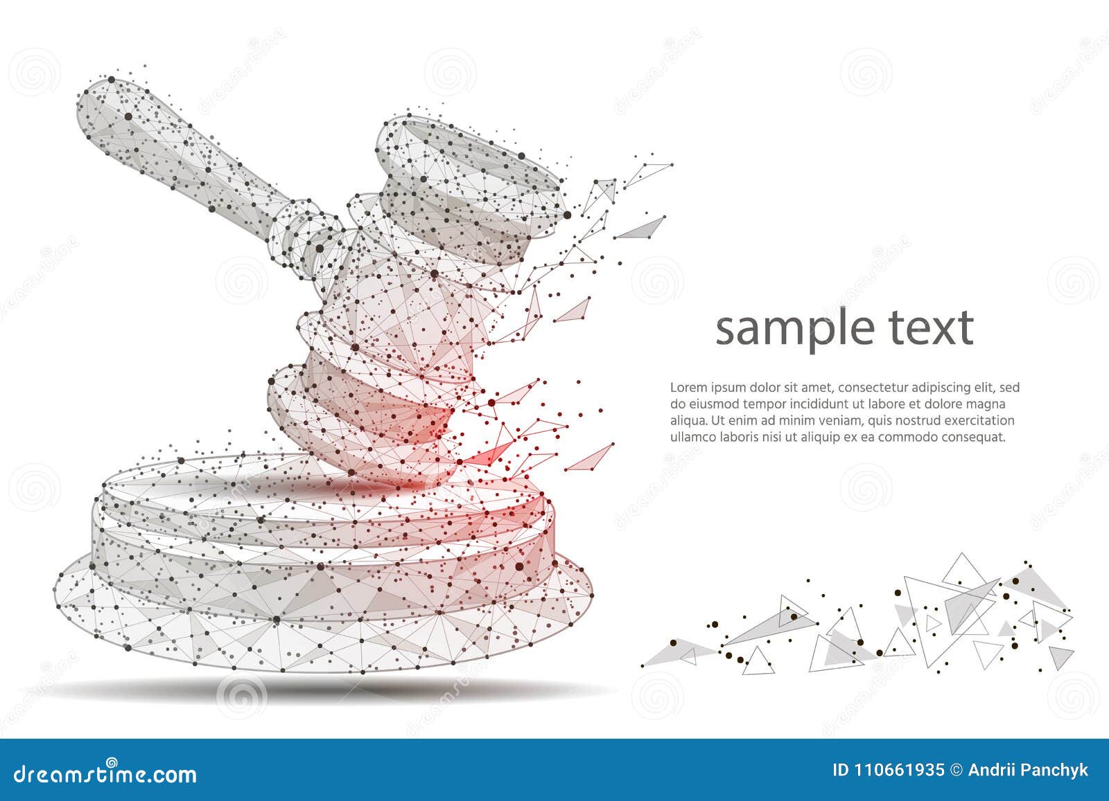 Gavel. Abstract Hammer Design of a Judge, in the Form of Lines and Dots ...