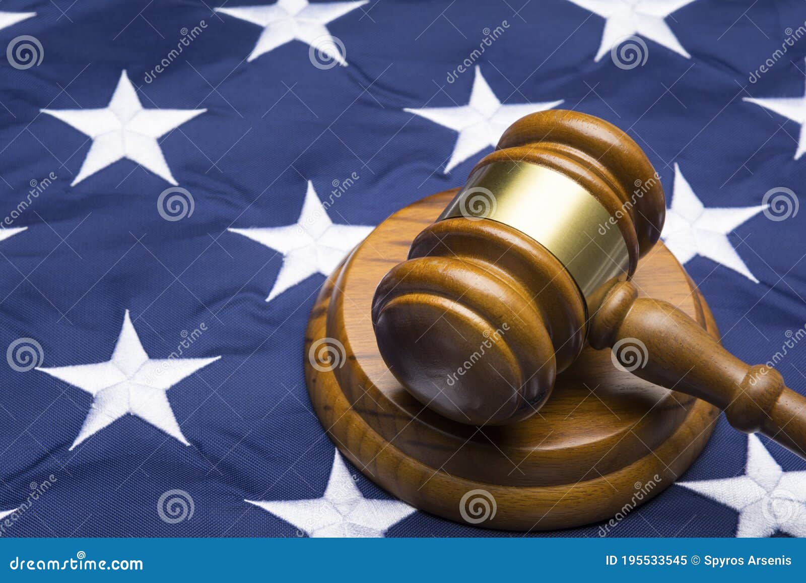 Gavel on American Flag, Close Up Stock Image - Image of independence ...