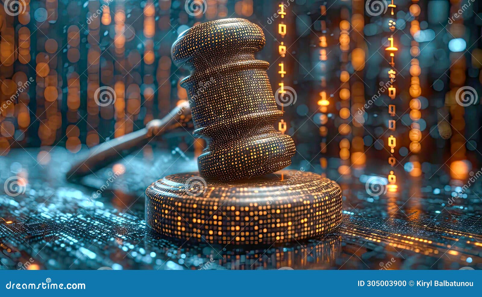 Gavel with Binary Code on the Keyboard, Concept of Cybercrime Stock ...